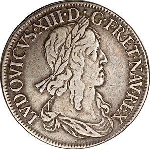 French Silver 1 ECU "Louis XIII" 1641-1642 | coinscatalog.NET