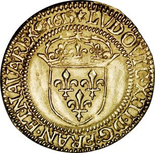 French Gold 1 ECU "Louis XIII" 1615 | coinscatalog.NET