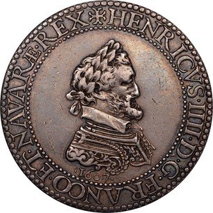 French Silver 1 Franc "Henri IV. Quadruple Piedfort" 1607 KM# P7 ...