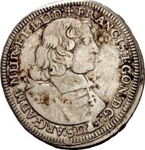 French Silver 1 Gulden (60 Kreuzer) "Franz Egon von Fürstenberg ...
