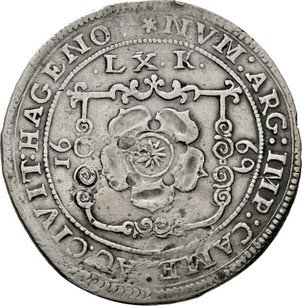 French Silver 1 Guldenthaler (60 Kreuzer) "Leopold I Type 1. City of ...