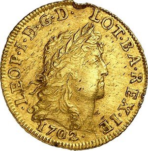 French Gold 1 Leopold "Duchy of Lorraine" 1702 | coinscatalog.NET
