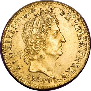 French Gold 1 Louis D'or "Louis XIV" 1700-1703 | coinscatalog.NET