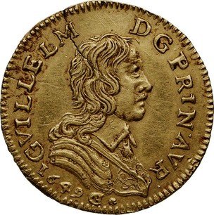 French Gold 1 Louis D'or "William IX" 1649-1650 | coinscatalog.NET