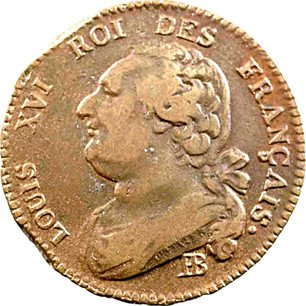 French Copper 12 Deniers "Louis XVI" 1791-1793 | coinscatalog.NET