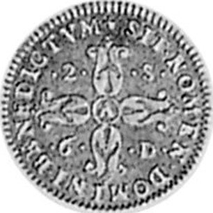 French Billon 2 Sols 6 Deniers "Louis XIII. Pattern" 1642 KM# PnF12 ...