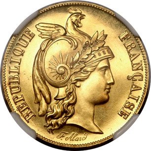 French Gold 20 Francs "Essai by Alard" 1848 | coinscatalog.NET