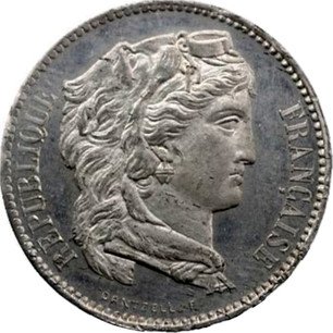 French Tin 20 Francs "Essai by Dantzell" 1848 | coinscatalog.NET