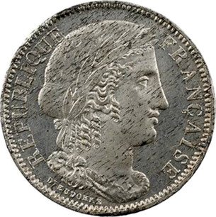French Tin 20 Francs "Essai by Dieudonne" 1848 | coinscatalog.NET
