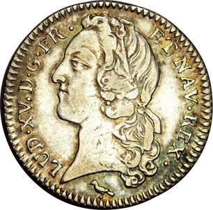 French Silver 24 Sols (1/5 ECU) "Louis XV" 1741-1771 | coinscatalog.NET
