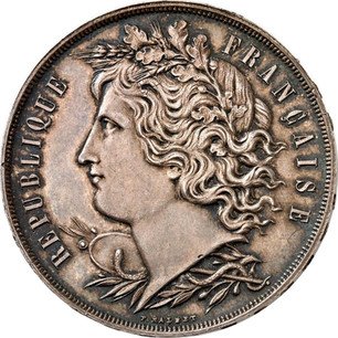 French Silver 5 Francs "Essai by Malbet" 1848 | coinscatalog.NET