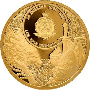 Niuean 1 Oz Gold 50 Dollars "Charles III Blood of Elves" 2023 ...
