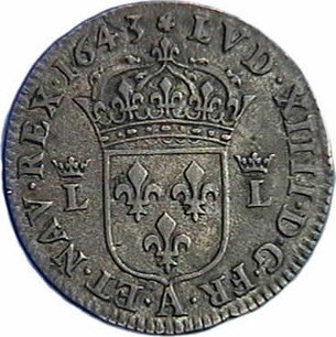 French Billon 6 Deniers "Sizain. Louis XIV" 1643-1658 | coinscatalog.NET