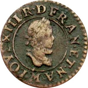 French Copper Denier Tournois "Louis XIII. Toulouse" 1611-1612 ...