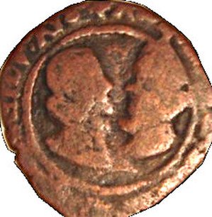 French Copper Double Denier "Alberto and Isabella. 2nd Type" 1608-1612 ...
