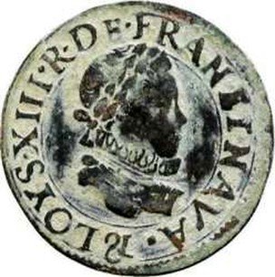 French Copper Double Tournois "Louis XIII. Aix Mint" 1612-1614 ...