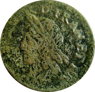 French Copper Double Tournois "Louis XIII French text" 1642-1643 ...