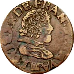 French Copper Double Tournois "Louis XIII Montauban Mint" 1629 ...