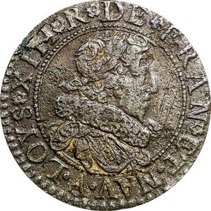 French Copper Double Tournois "Louis XIII Paris Mint. 6th Type" 1629 ...