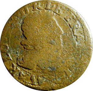 French Copper Double Tournois "Louis XIII Stenay Mint. 8th Type" 1635 ...