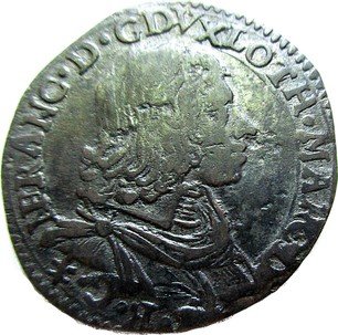 French Silver Teston "Nicolas Francis Exile in Florence" 1634-1637 ...