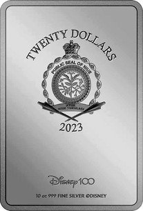 Niuean 10 Oz Silver Twenty Dollars "Charles III Mickey & Donald Duck" 2023 | coinscatalog.NET