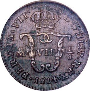 Mexican 1/16 Real "Ferdinand VII" 1814-1815 KM# 59 | coinscatalog.NET