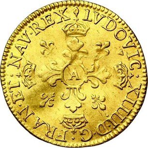 French Gold 1 Louis D'or "Louis XIV" 1656-1657 | coinscatalog.NET
