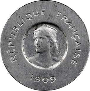 French Aluminum 10 Centimes "Essai by Francois Rude" 1909 ...