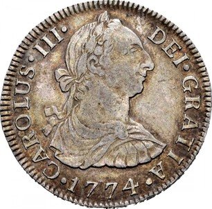 Mexican Silver 2 Reales "Carolus III" 1773-1784 KM# 88.2 | coinscatalog.NET