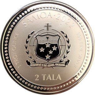 Samoan 1 Oz Silver 2 Tala "Mayan Calendar" 2022 | coinscatalog.NET