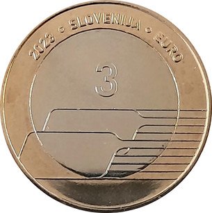 Slovenian 3 Euro "The Day of Slovenian Sport" 2023 | coinscatalog.NET