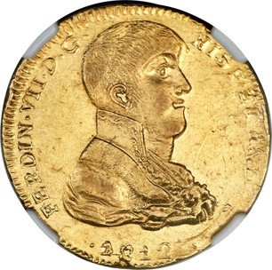 4 Escudos de Oro Mexicanos "Fernando VII. Guadalajara" 1812 KM# 147 ...