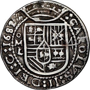 Mexican Silver 4 Reales "Charles II" 1678-1695 KM# R39 | coinscatalog.NET