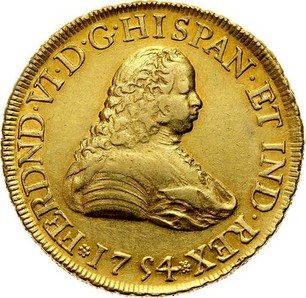 8 Escudos de Oro Mexicanos "Fernando VI" 1752-1756 KM# 151 ...