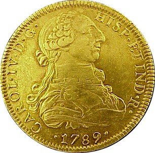 Mexican Gold 8 Escudos "Charles IV" 1789-1790 KM# 157 | coinscatalog.NET