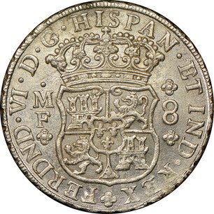 Mexican Silver 8 Reales "Ferdinand VI" 1747-1754 KM# 104.1 | coinscatalog.NET