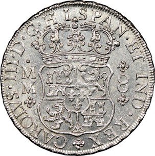 Mexican Silver 8 Reales "Carolus III" 1760-1772 KM# 105 | coinscatalog.NET