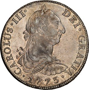Mexican Silver 8 Reales "Carolus III" 1773-1784 KM# 106.2 ...