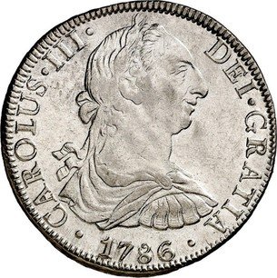 Mexican Silver 8 Reales "Carolus III" 1785-1789 KM# 106.2a ...
