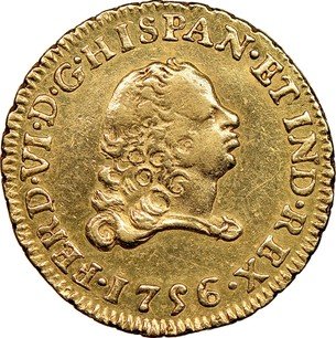 Mexican 1/10 Oz Gold Escudo "Ferdinand VI" 1752-1756 KM# 115.2 ...