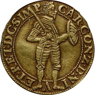 Florín de oro italiano "Escudo de Carlos I" 1627-1637 | coinscatalog.NET