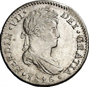 Mexican Silver Real "Ferdinand VII" 1814-1821 KM# 83 | coinscatalog.NET