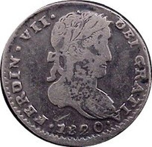 Mexican Silver Real "Ferdinand VII. Zacatecas" 1820-1822 KM# 83.3 ...