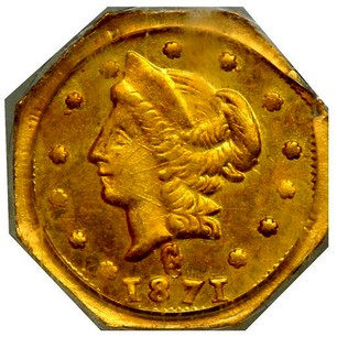 USA Gold Half Dollar "Octagonal" 1870-1876 KM# 8.9 | coinscatalog.NET