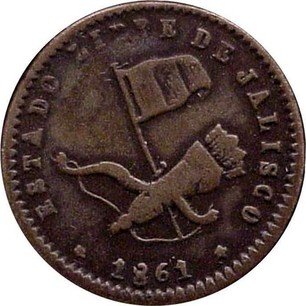 Mexican 1/16 Real "Seated Figure" 1861 KM# 317 | coinscatalog.NET