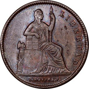 Mexican 1/8 Reales "Libertad" 1841-1861 KM# 334 | coinscatalog.NET