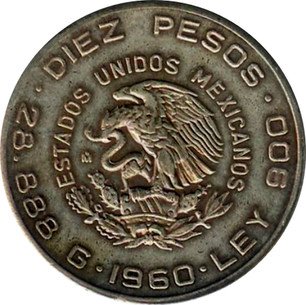 Mexican Silver 10 Pesos "150th Anniversary of the War of Independence ...