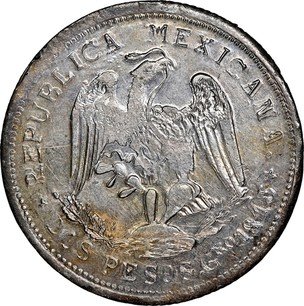 2 Pesos de Oro Mexicanos "Campo Morado Revolucionario" 1915 KM# 660 ...