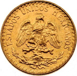 Mexican Gold 2 Pesos "Eagle. Circulation Coin" 1919-1948 KM# 461 ...